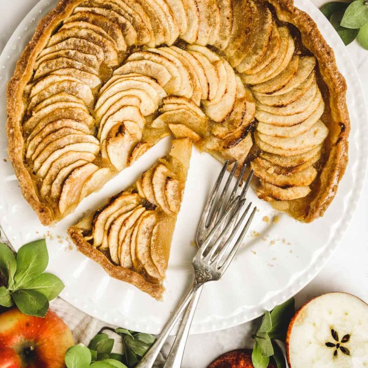 Easy French Puff Pastry Apple Tart Recipe with Apple Sauce