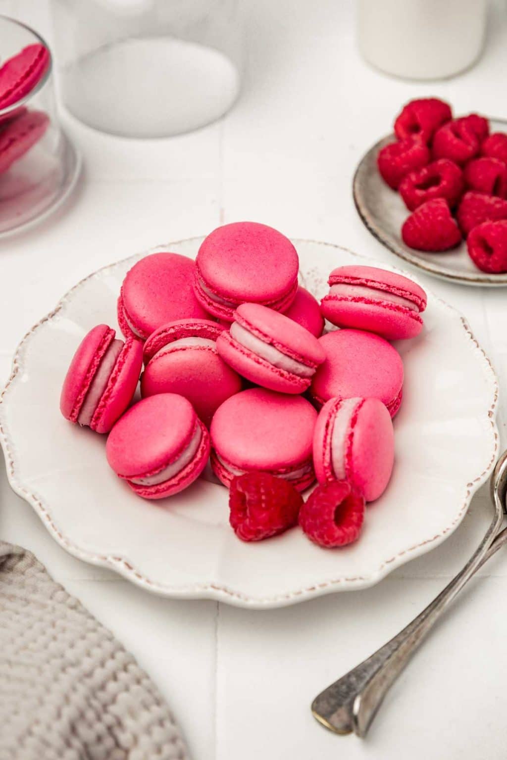 Easy Raspberry Macarons with Raspberry Ganache Filling