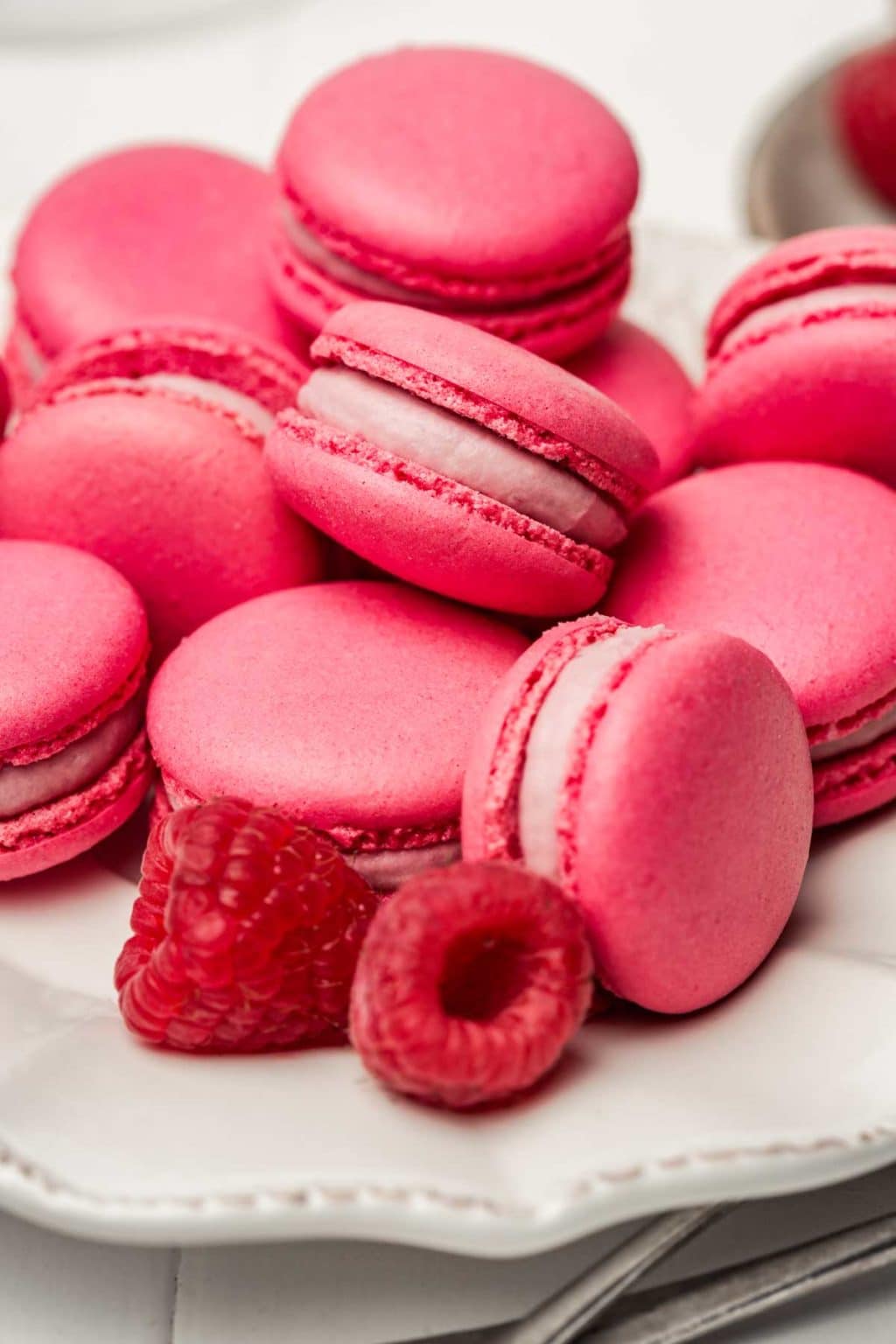 Easy Raspberry Macarons with Raspberry Ganache Filling
