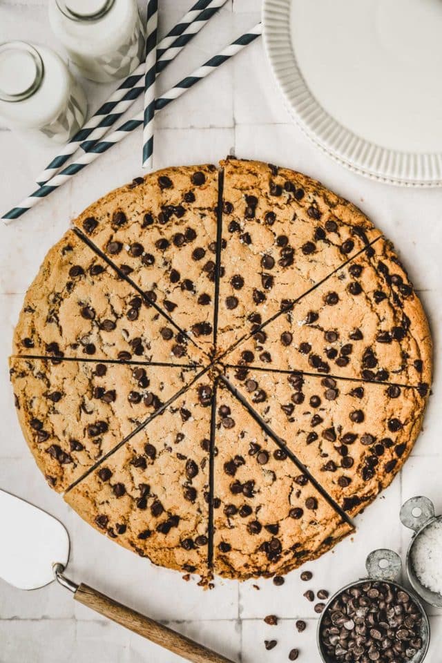 Giant Chocolate Chip Cookie - Chewy & Crispy - Sweetly Cakes