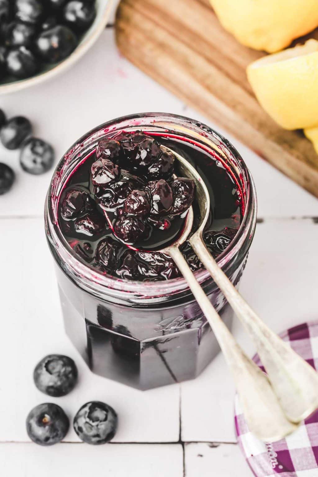 Easy Lemon Blueberry Compote -Thick & Fruity - Sweetly Cakes