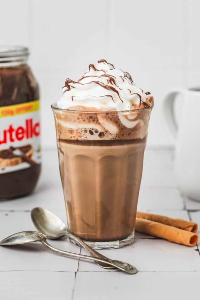 5-min Hot Nutella Coffee Latte Recipe with Chantilly Cream
