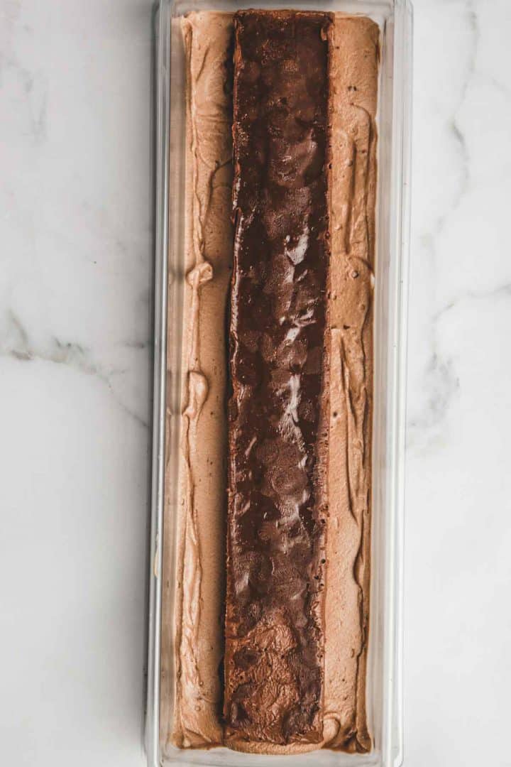 Triple Chocolate Log Cake with Chocolate Glaze and Meringues