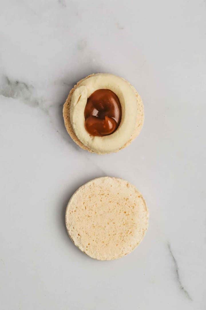 Salted Caramel Macarons Recipe with Caramel Ganache