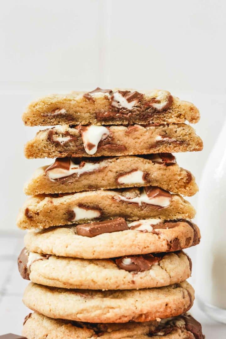 Soft & Chewy Chocolate Kinder Cookies - With Kinder Maxi Bars