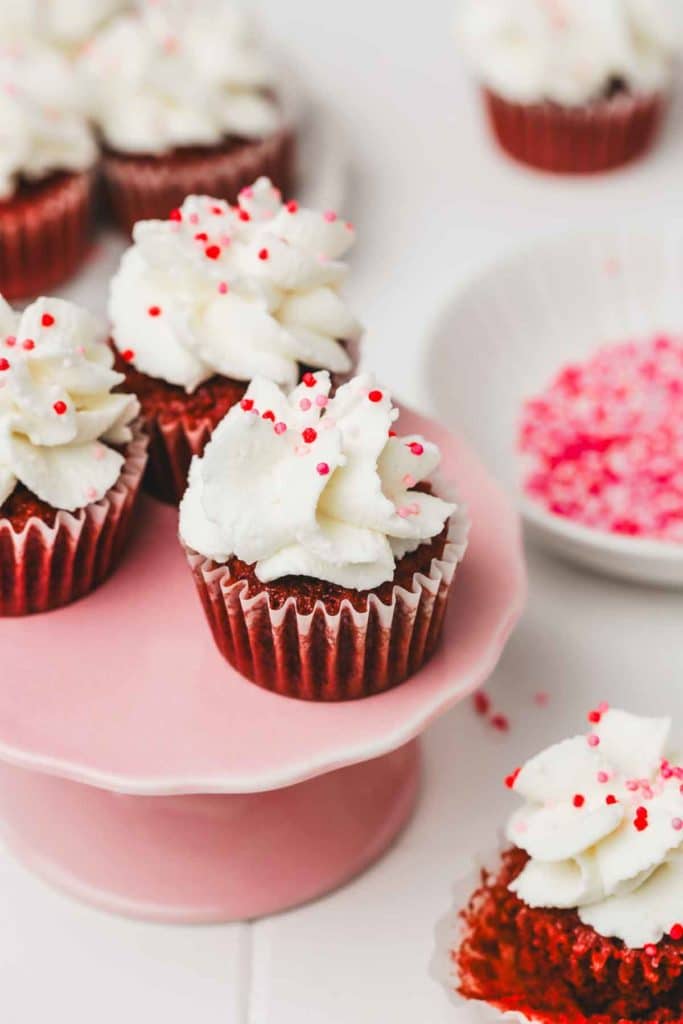 Mini Red Velvet Cupcakes with Cream Cheese Frosting