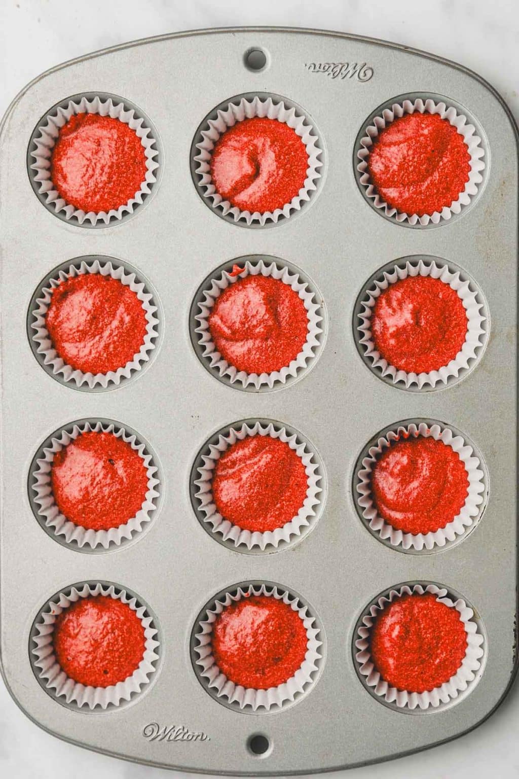 Mini Red Velvet Cupcakes with Whipped Cream Cheese Frosting