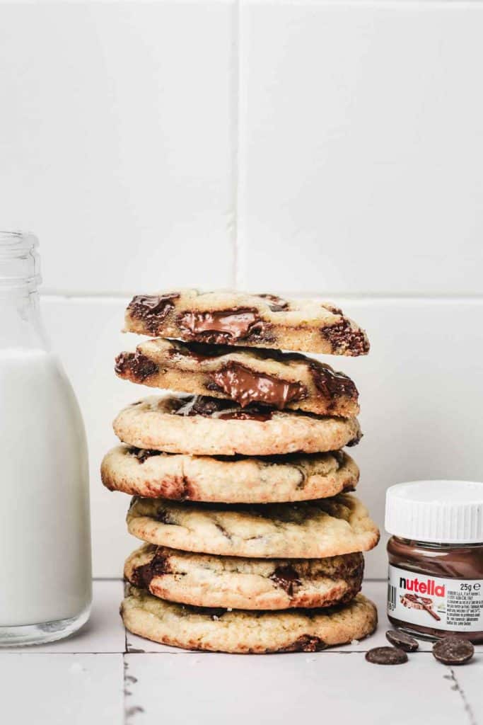 Nutella Stuffed Chocolate Chip Cookies Chewy Gooey Center