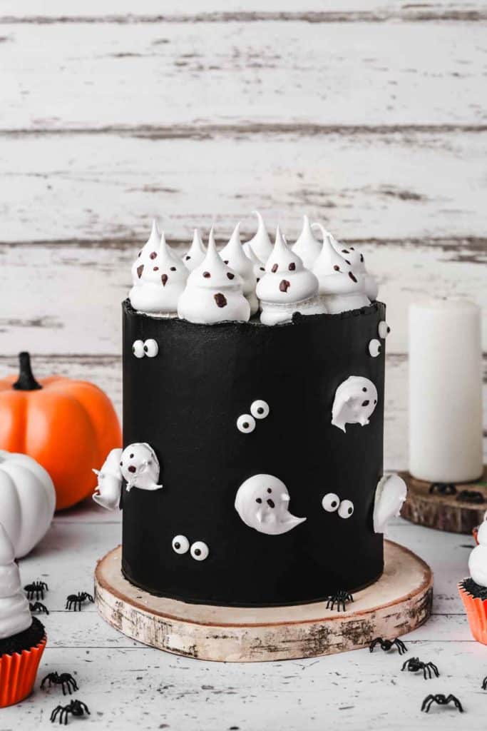 Spooky Halloween Ghost Meringue Cake