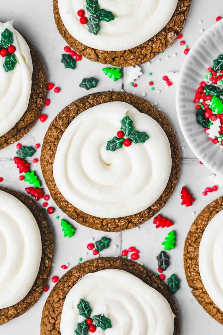 Soft Gingerbread Cookies with Cream Cheese Frosting