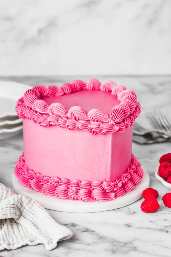 Raspberry Heart Cake Recipe | Vintage Pink Layer Cake