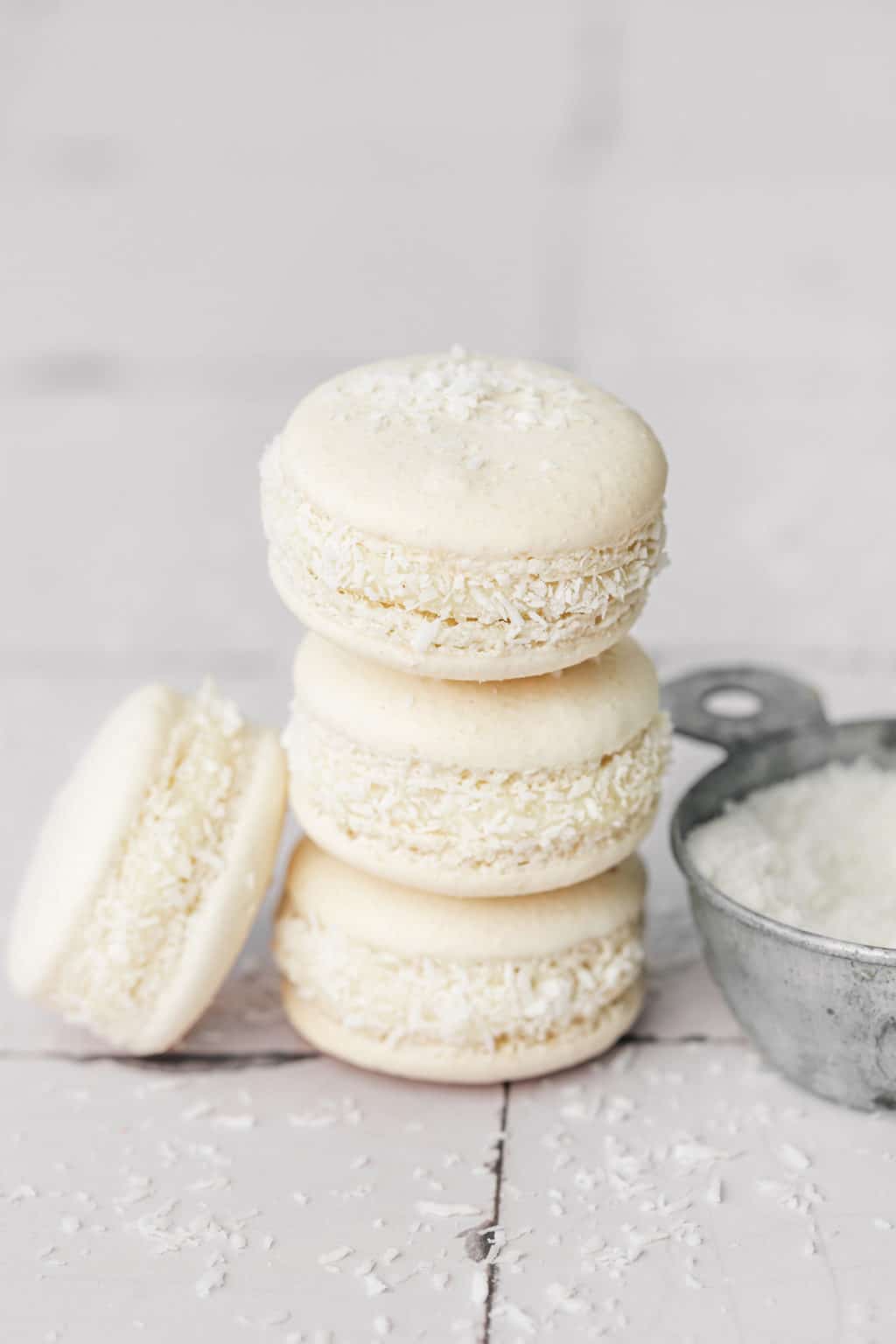 Easy Coconut Macarons with Creamy Coconut Ganache
