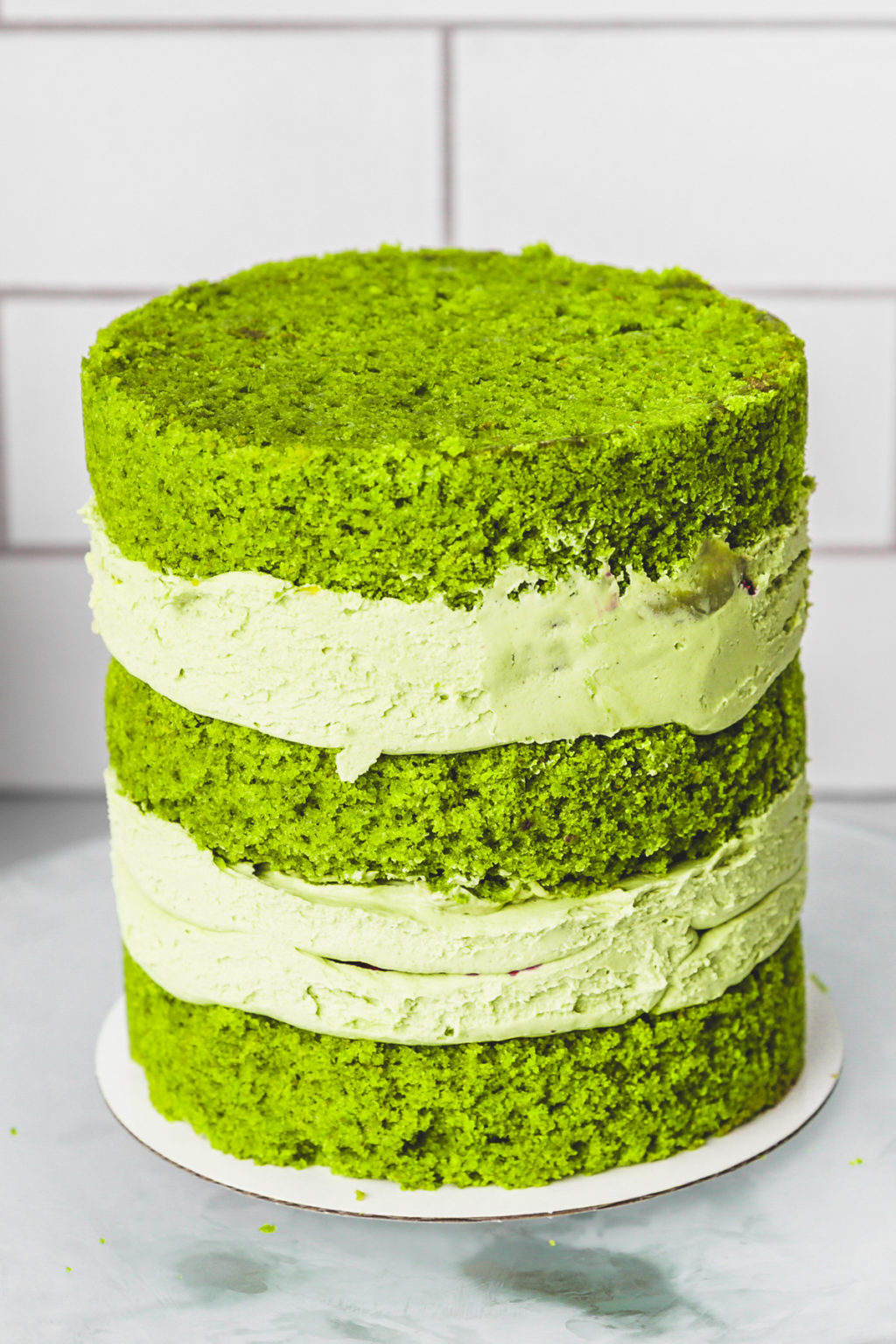 Pistachio Raspberry Cake with Pistachio Ganache