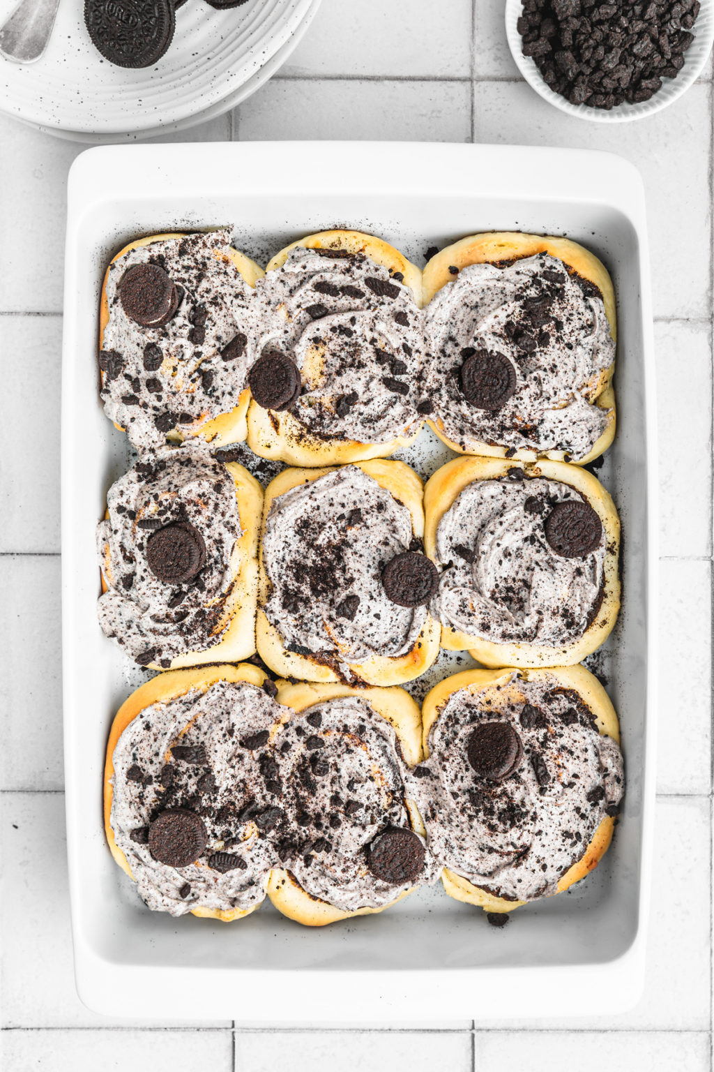 Oreo Cinnamon Rolls with Cream Cheese Frosting